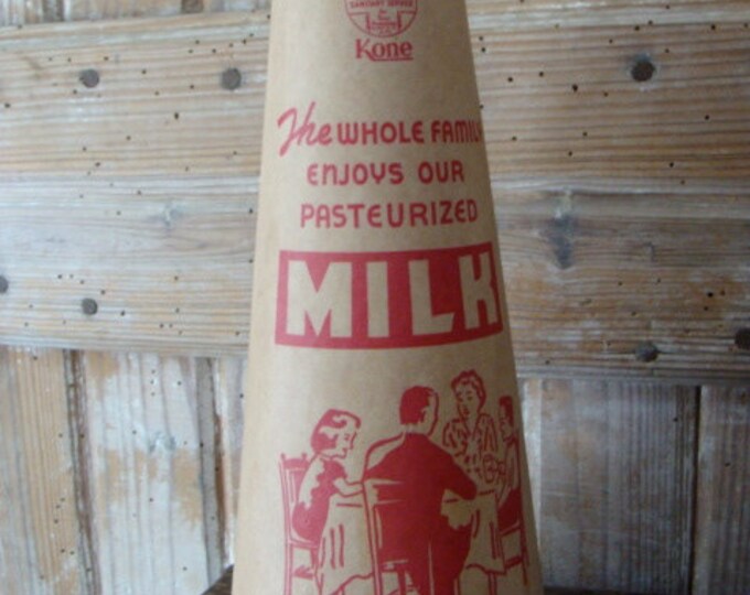 Vintage 1930s Antique Waxed Cardboard Large Milk Container Carton With ...