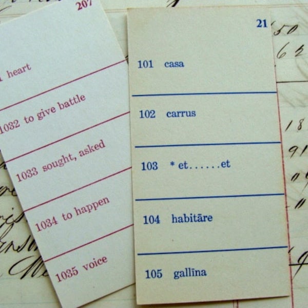 Antique Word Flash Cards - Etsy