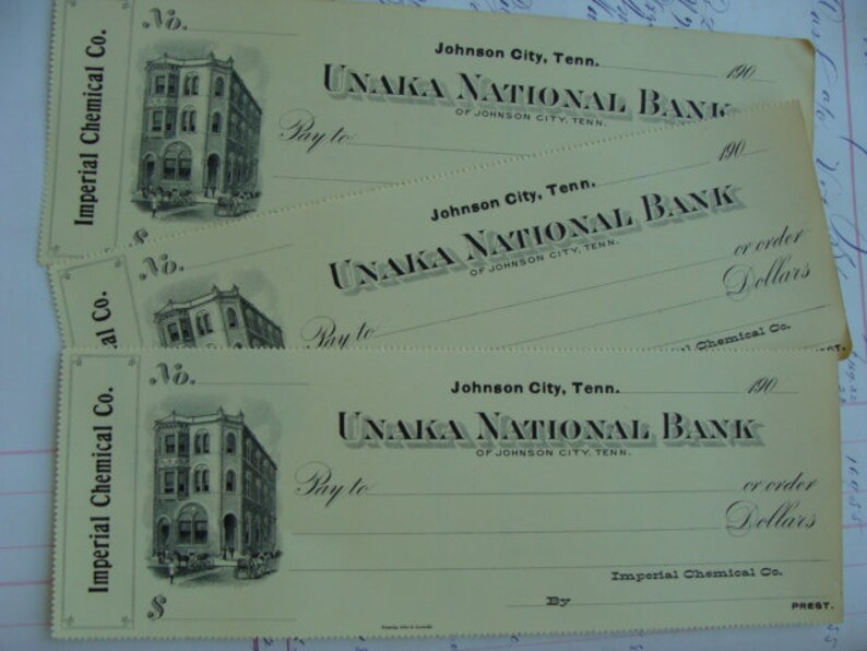 Antique Ephemera Stunning 115 Yr Old Checks - Etsy