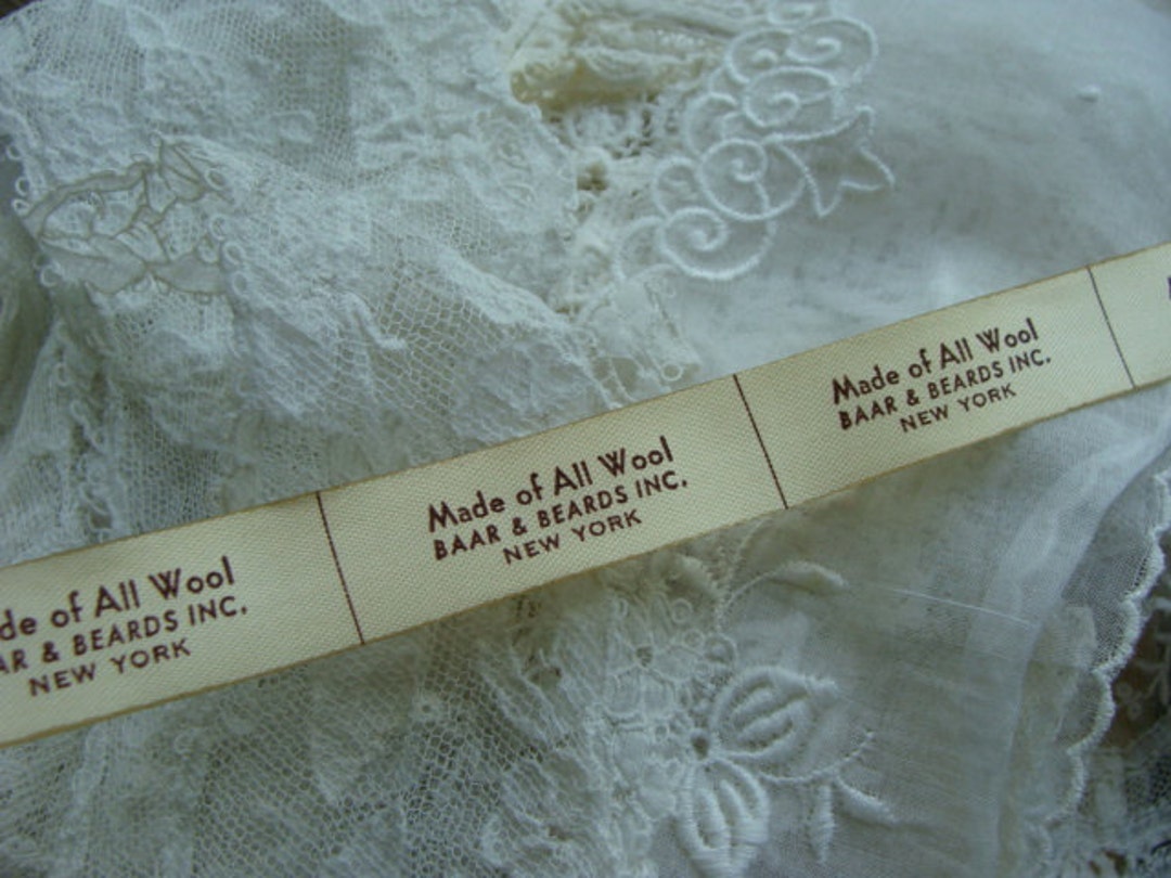 1940s Antique Uncut Wool Labels Ribbon Yardage - Etsy