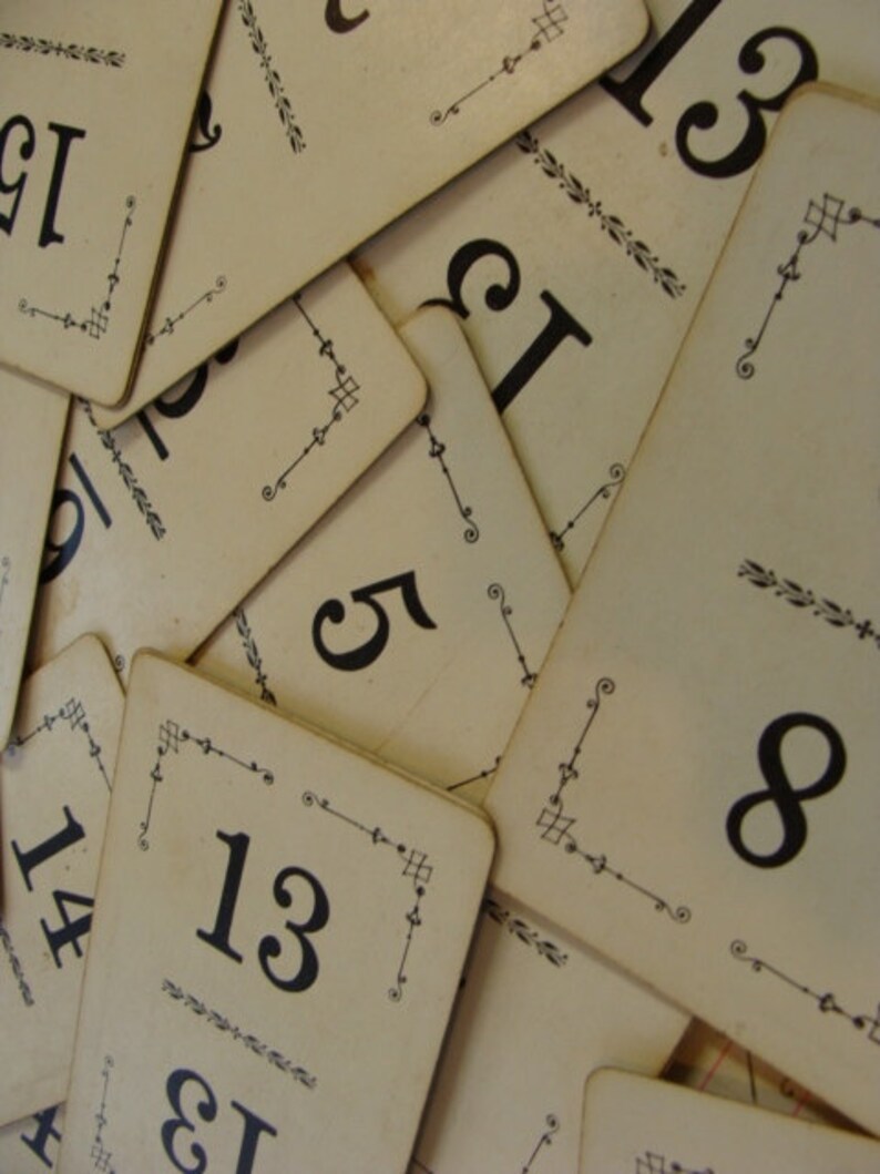 Antique Numbered Playing Cards Great for Table Numbers | Etsy