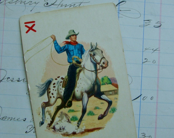 Rare Vintage Cowboy Flash Playing Card Farmhouse - Etsy