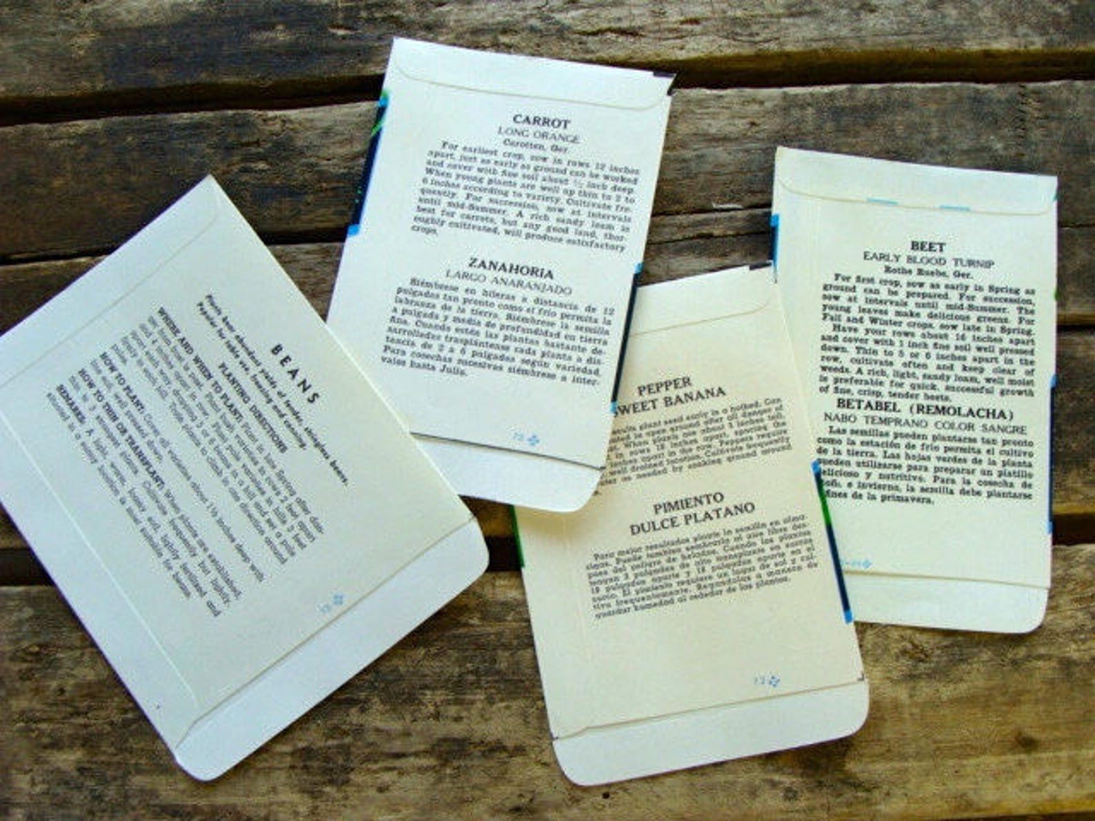 Beautiful Antique Empty Seed Packets Unused Vintage Vegetable - Etsy