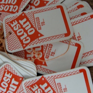 Vintage Kitsch String Tags One Dozen Price Tags Farmhouse Decor - Etsy