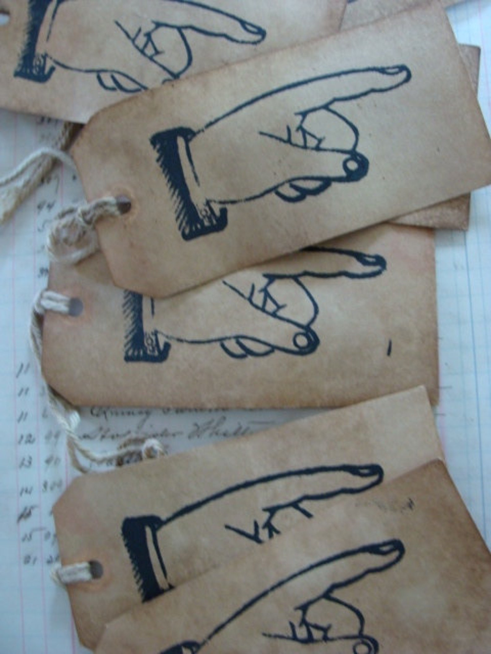 Hand Dyed and Hand Stamped Large Finger Pointing Steampunk - Etsy UK