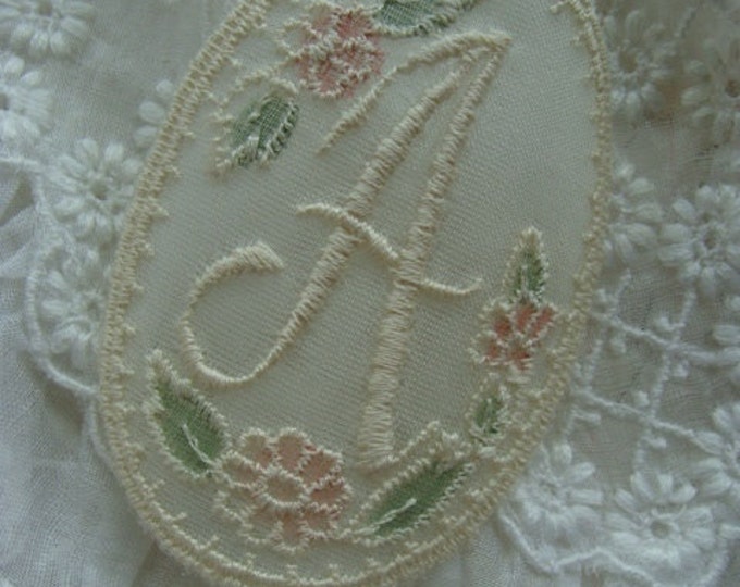 Your Choice of Vintage Victorian Lace Embroidered Monogram - Etsy