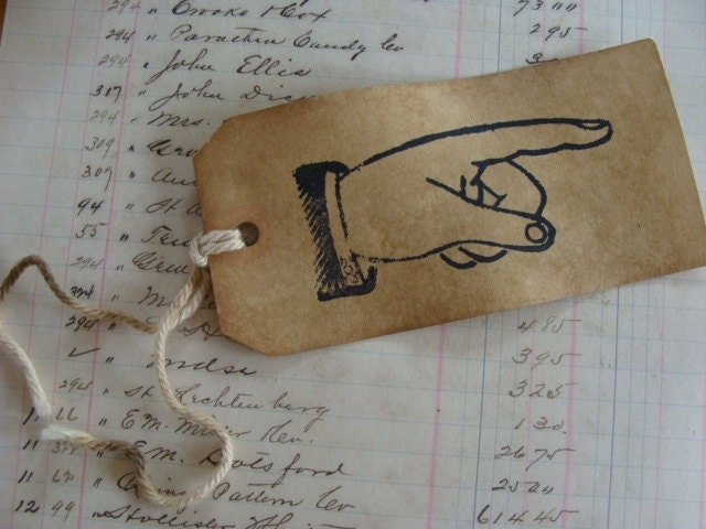 Hand Dyed and Hand Stamped Large Finger Pointing Steampunk - Etsy UK