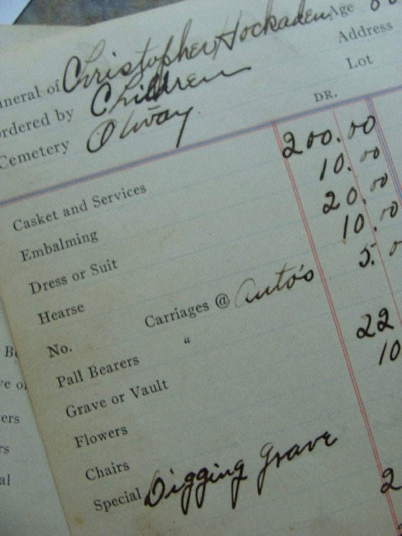 Antique Post Mortem Death Funeral Double Sided Ledger Taken From a ...