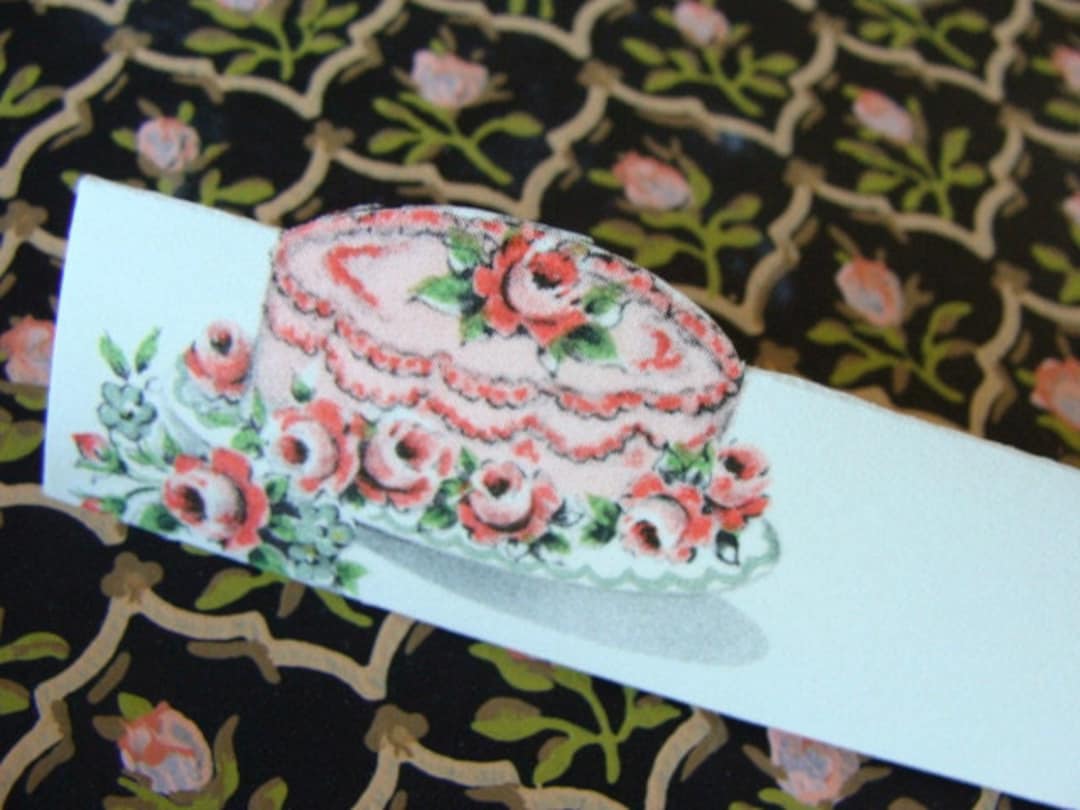 Unused Rare Vintage Kitsch Birthday Cake Place Card Tally Stands up for ...