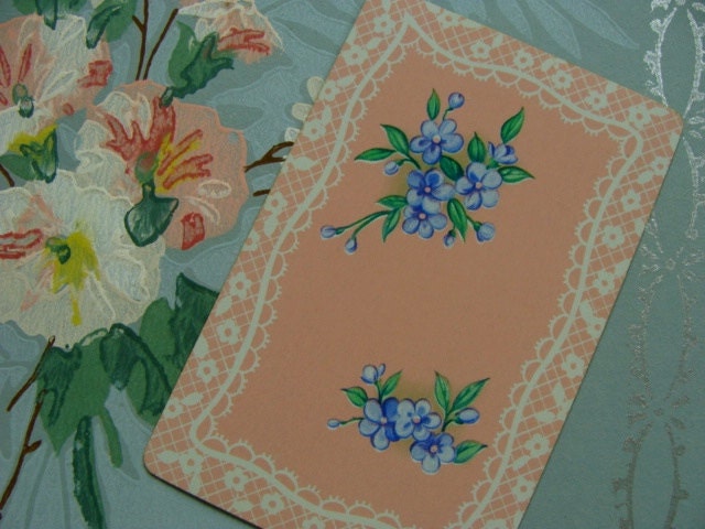 Antique Pink Roses and Silhouette Lace Playing Cards Lot | Etsy