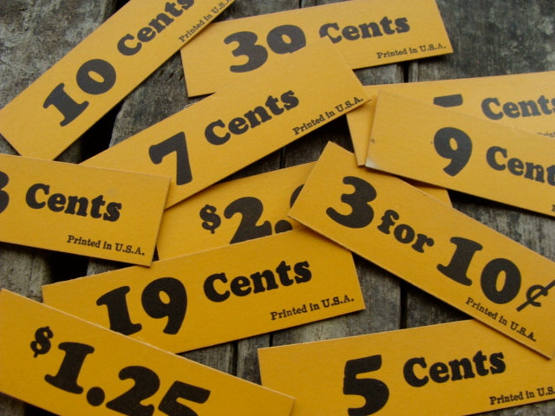 Vintage Price Tags DOZEN - Etsy