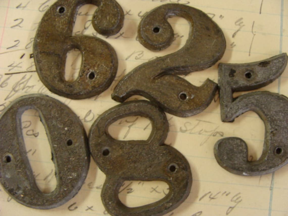 One Gorgeous Antique 1930's Lead House Number Numbers Available 0 6 9 ...