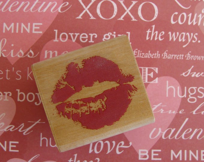 Kiss Lips Ticket Rubber Mounted Stamp Great for Valentine Journals or ...