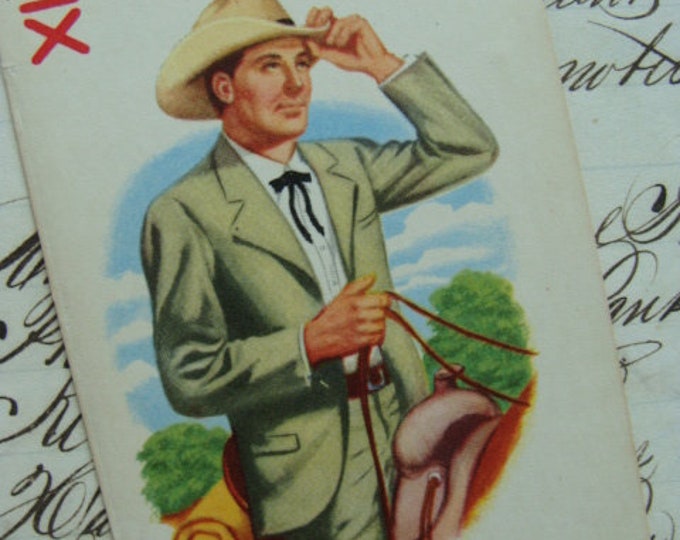 Rare Vintage Cowboy Flash Playing Card Farmhouse Boss Man - Etsy