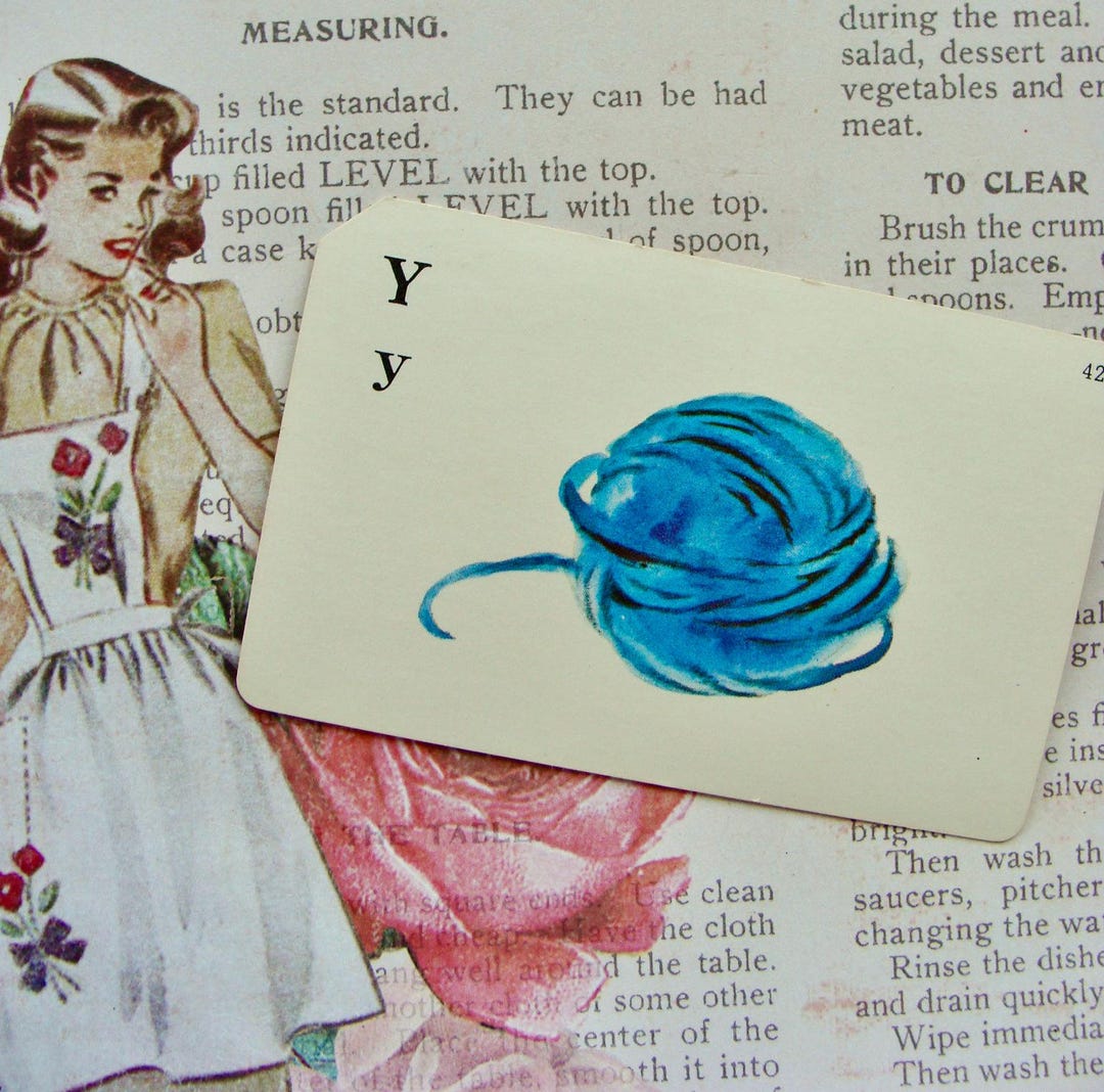 Vintage Yarn Flash Card 62 Years Old Vintage Sewing Decor Display - Etsy