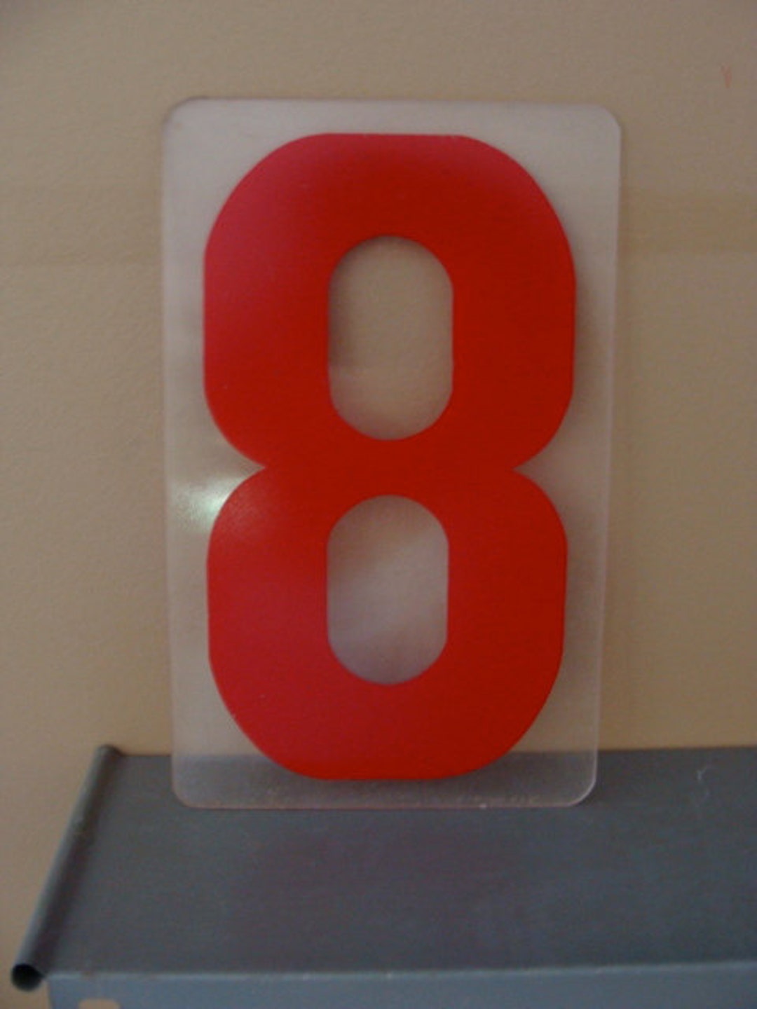 Vintage Industrial Salvaged Acrylic Number 8 Tile Block We Have All the ...