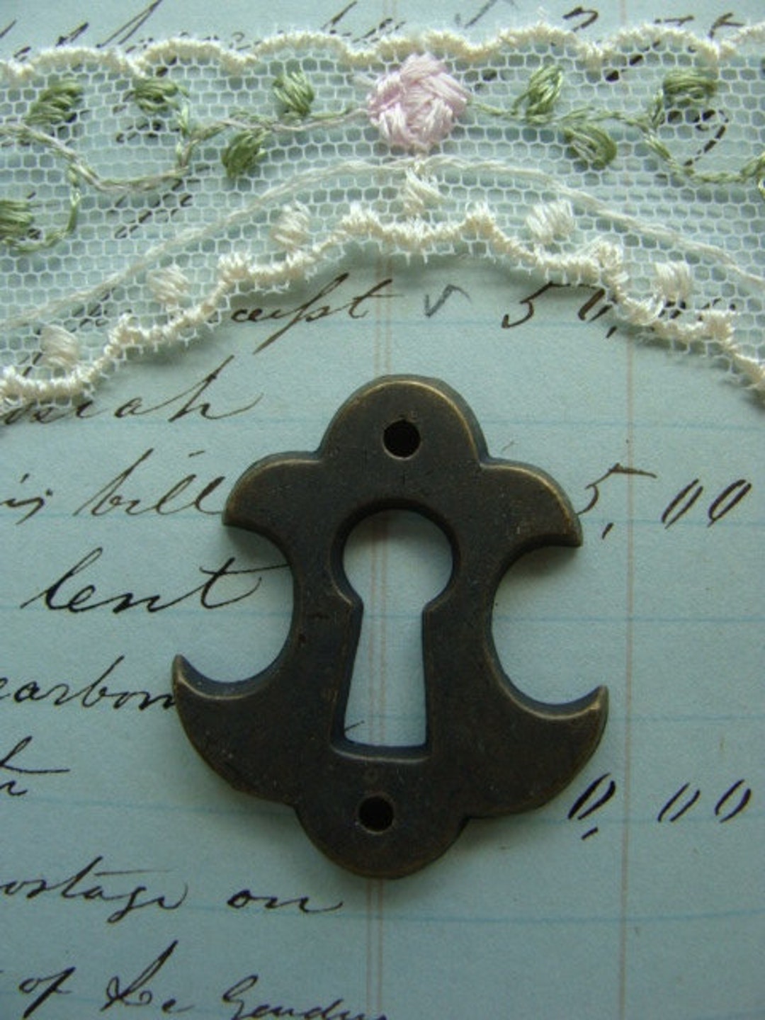 Rare Victorian Scalloped Antique Key Hole Escutcheon Hardware Perfect ...
