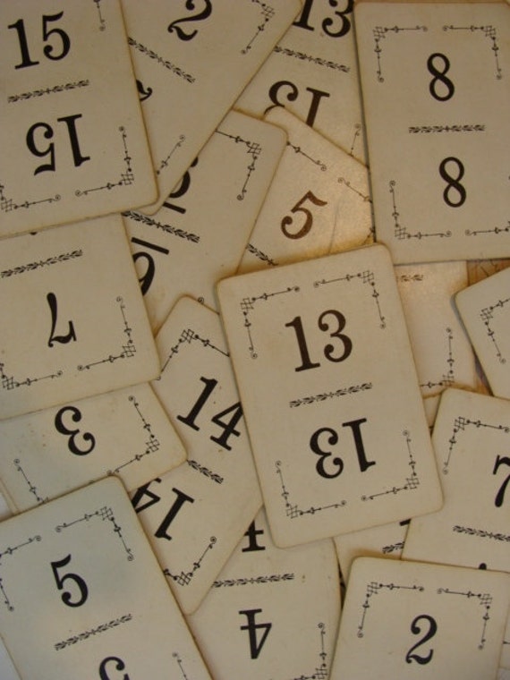 Antique Numbered Playing Cards Great for Table Numbers | Etsy