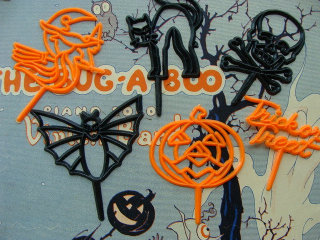 Vintage Halloween Kitsch Cupcake Picks - Etsy