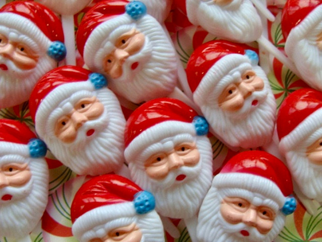 Half Dozen Kitsch Santa Cupcake Picks When Santa Was Fat and Pretty - Etsy
