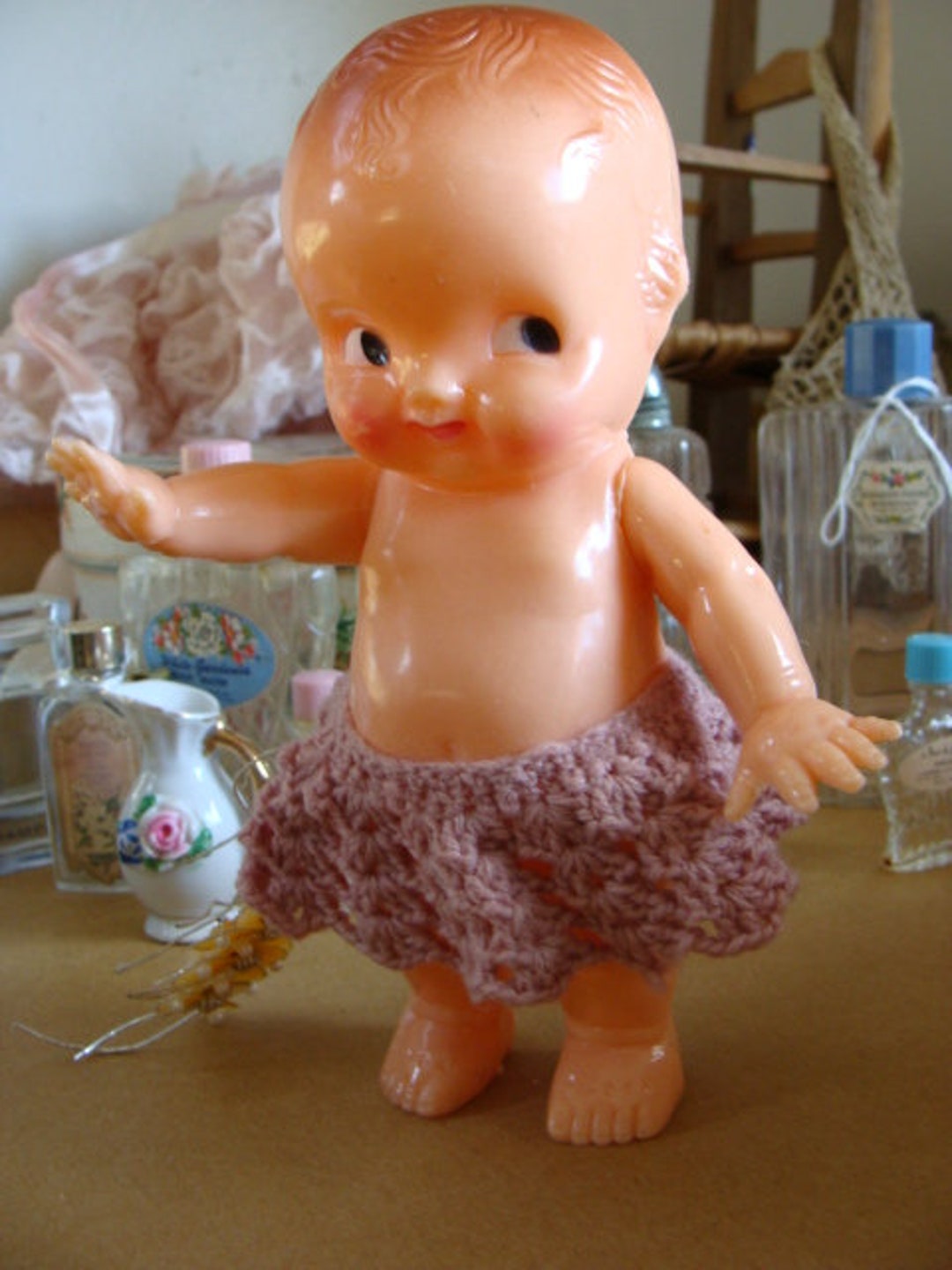 Adorable Vintage Antique Rose O'neill Celluloid Kewpie Kitsch Doll ...