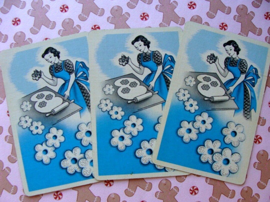3 Rare Vintage Kitsch 1950s Baking Kitchen Cards - Etsy