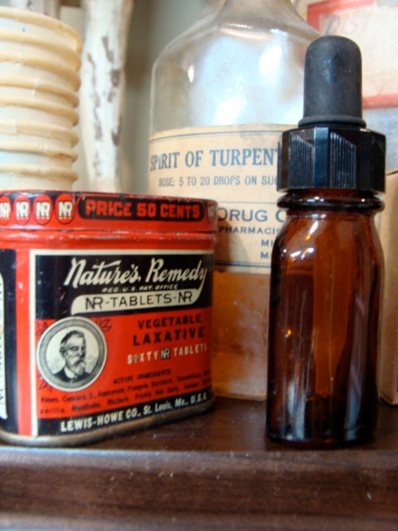 Antique Medical Amber Glass Bottle Eye Dropper - Etsy