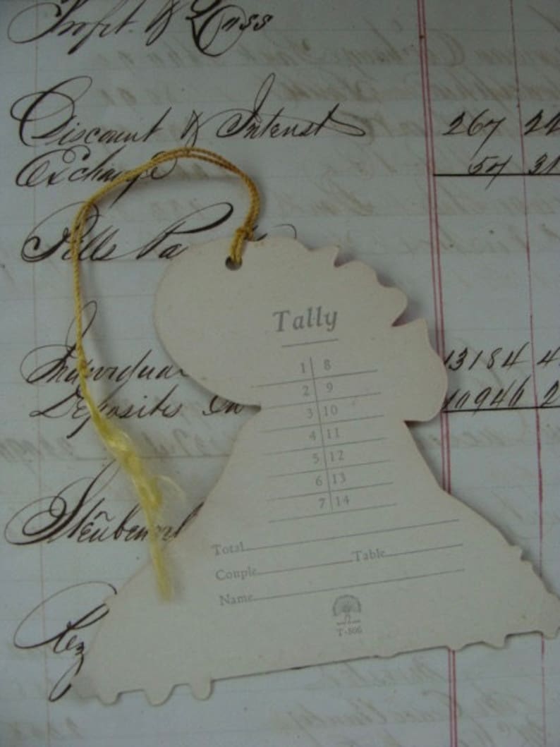 Rare and Stunning Antique Art Deco Die Cut Tally Place Card Sweetheart ...