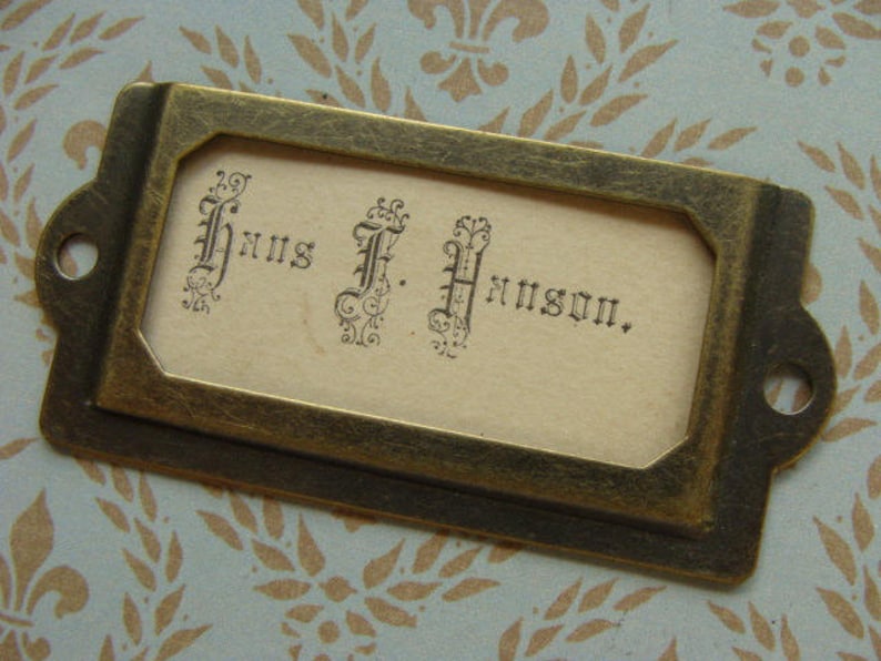 Metal Label Holder Book Plate | Etsy