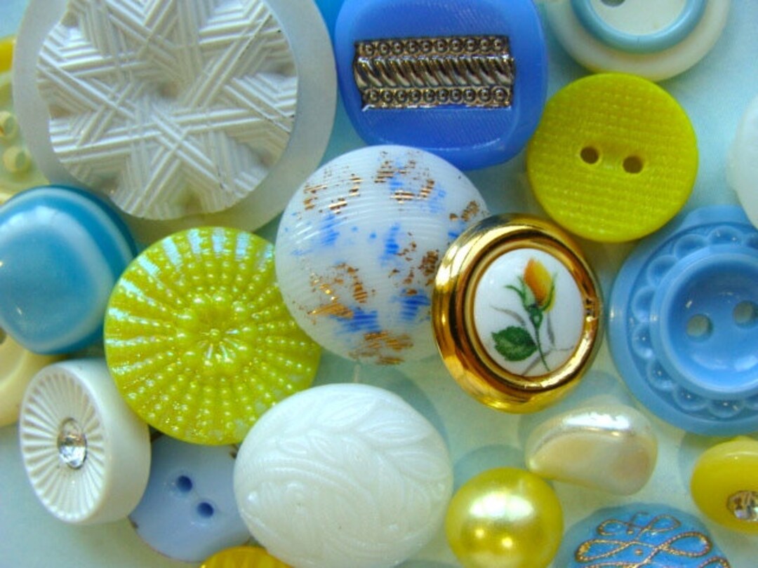 2 Dozen Gorgeous Antique Buttons Vintage Glass Buttons Rhinestone ...