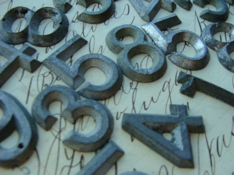 One Gorgeous Antique 1930's Lead Numbers Great for Mixed - Etsy