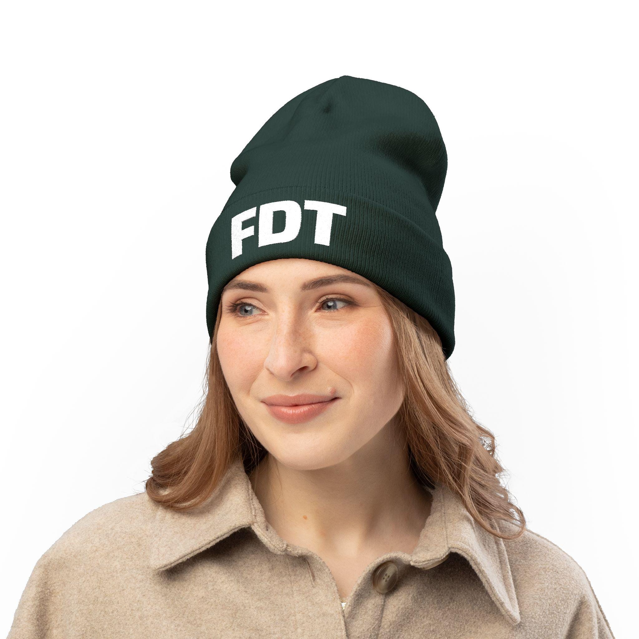 FDT Embroidered Knit Beanie – Winter Stocking Cap, Cuffed Winter Hat - Etsy