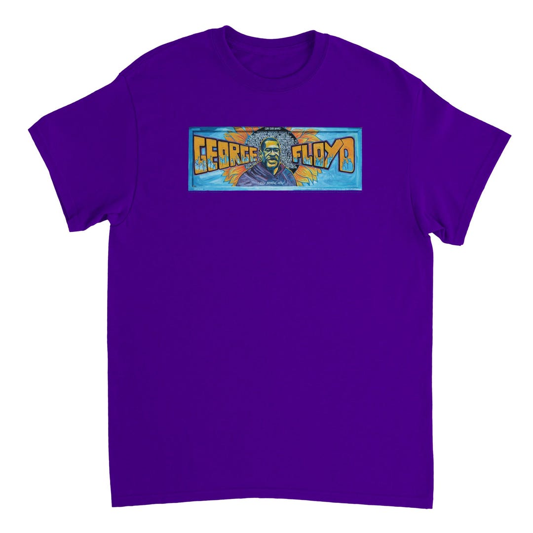 Say Their Names, George Floyd Mural on a Heavyweight Unisex Crewneck T ...