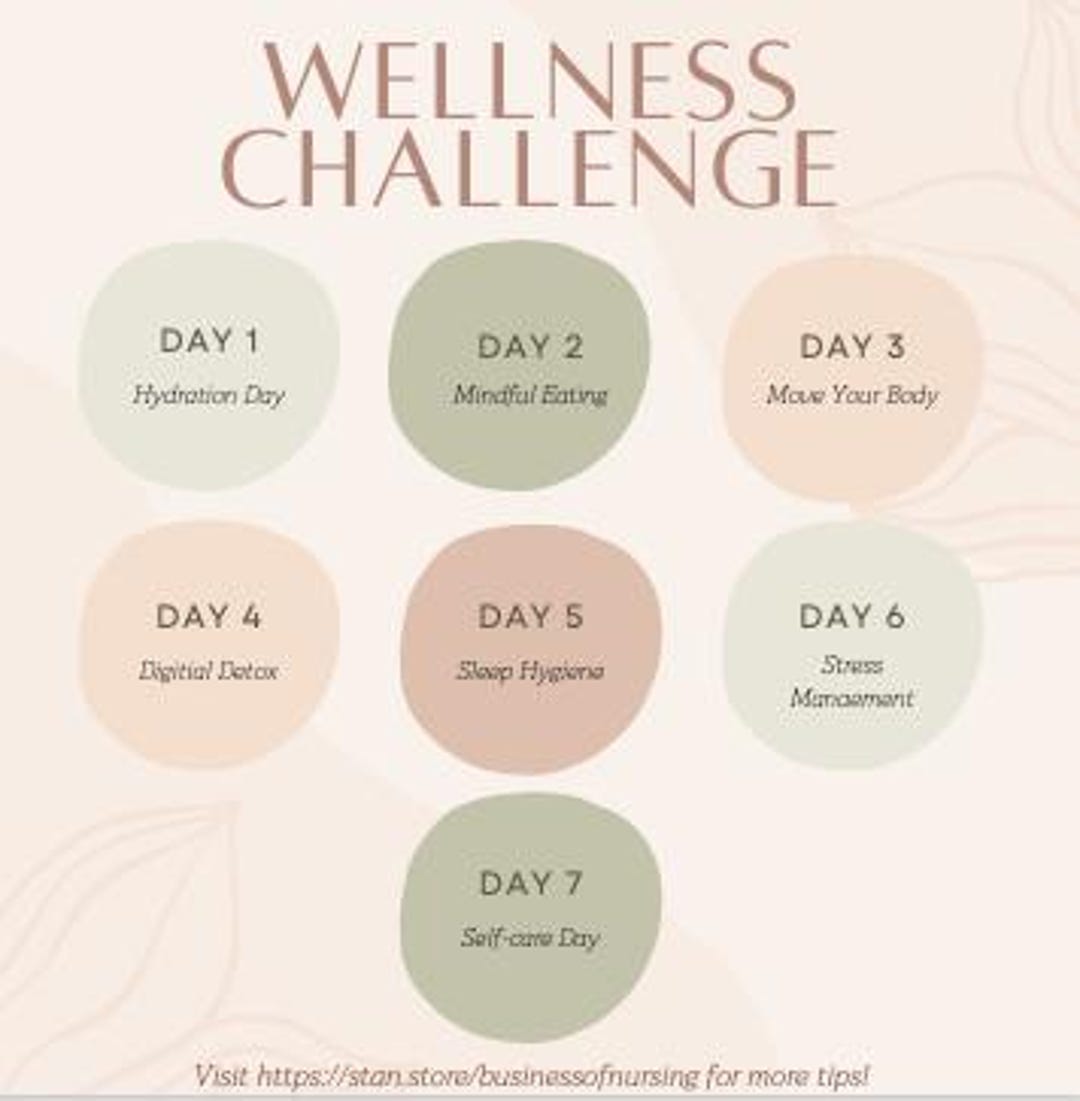 7 Day Wellness Challenge Guide - Digital Product Download - Etsy