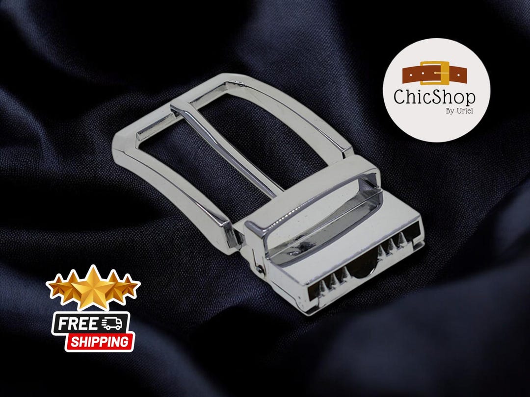 Reversible Slide Belt Buckle | Classic Clamp Buckle for Leather Straps ...