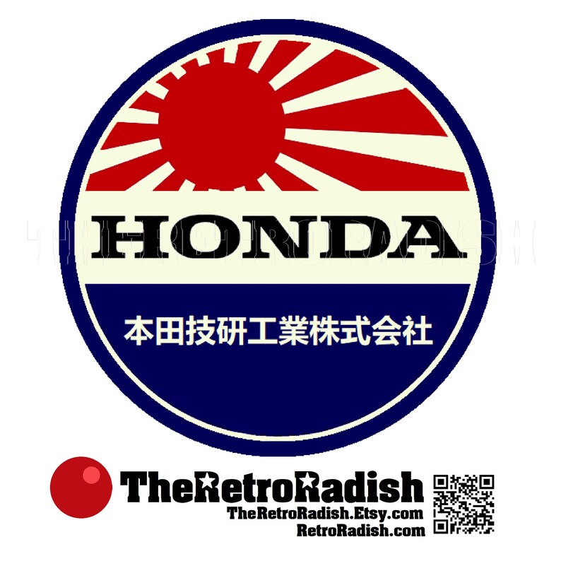 Sticker | 1970s Japan Honda Motors Featuring Japanese Rising Sun Flag ...