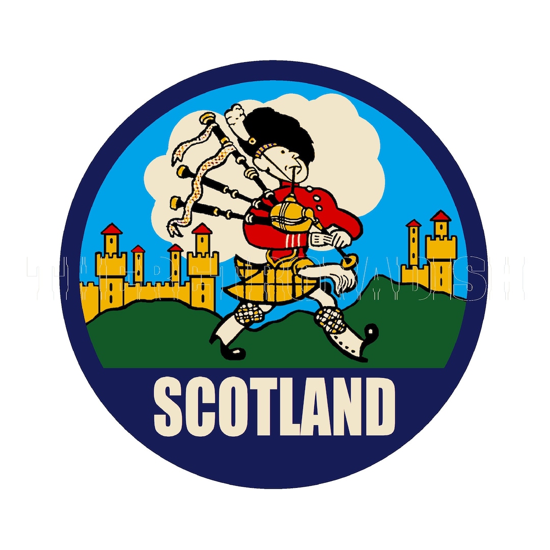 1960s Scottish Castles and a Bagpipe Player Scottish Piper in Kilt ...