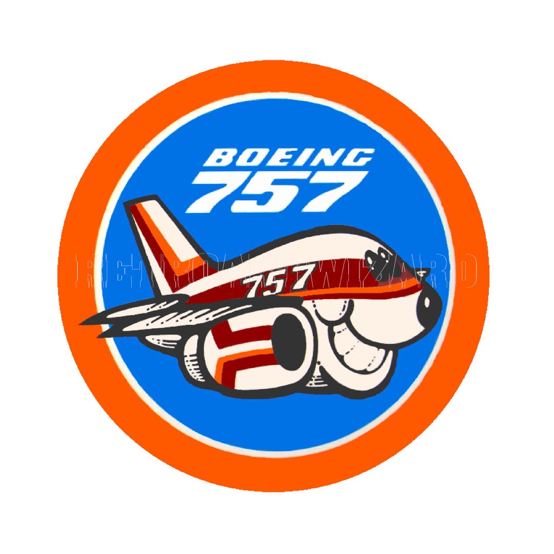 1980s Cartoon Smiling Jet Airplane Boeing 757 Sticker Decal Label - Etsy