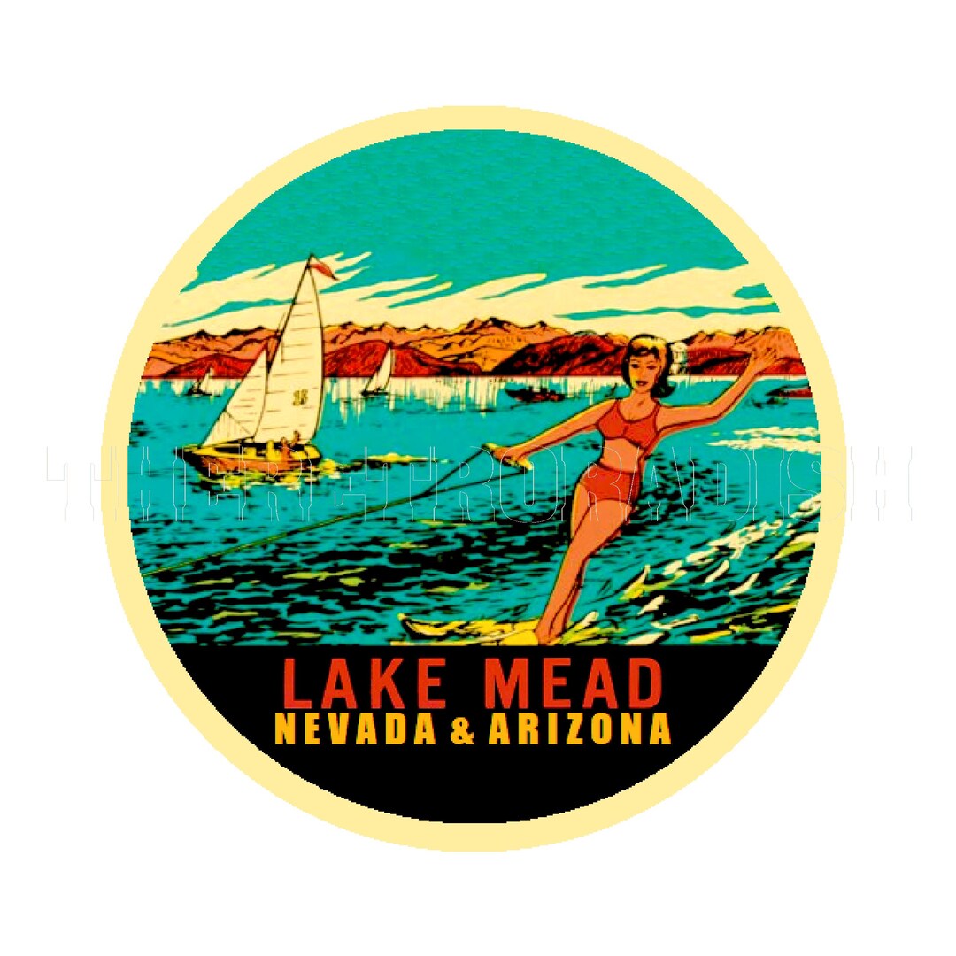 Sticker | 1950s Nevada and Arizona Water Skiing Lake Mead Sticker Decal ...