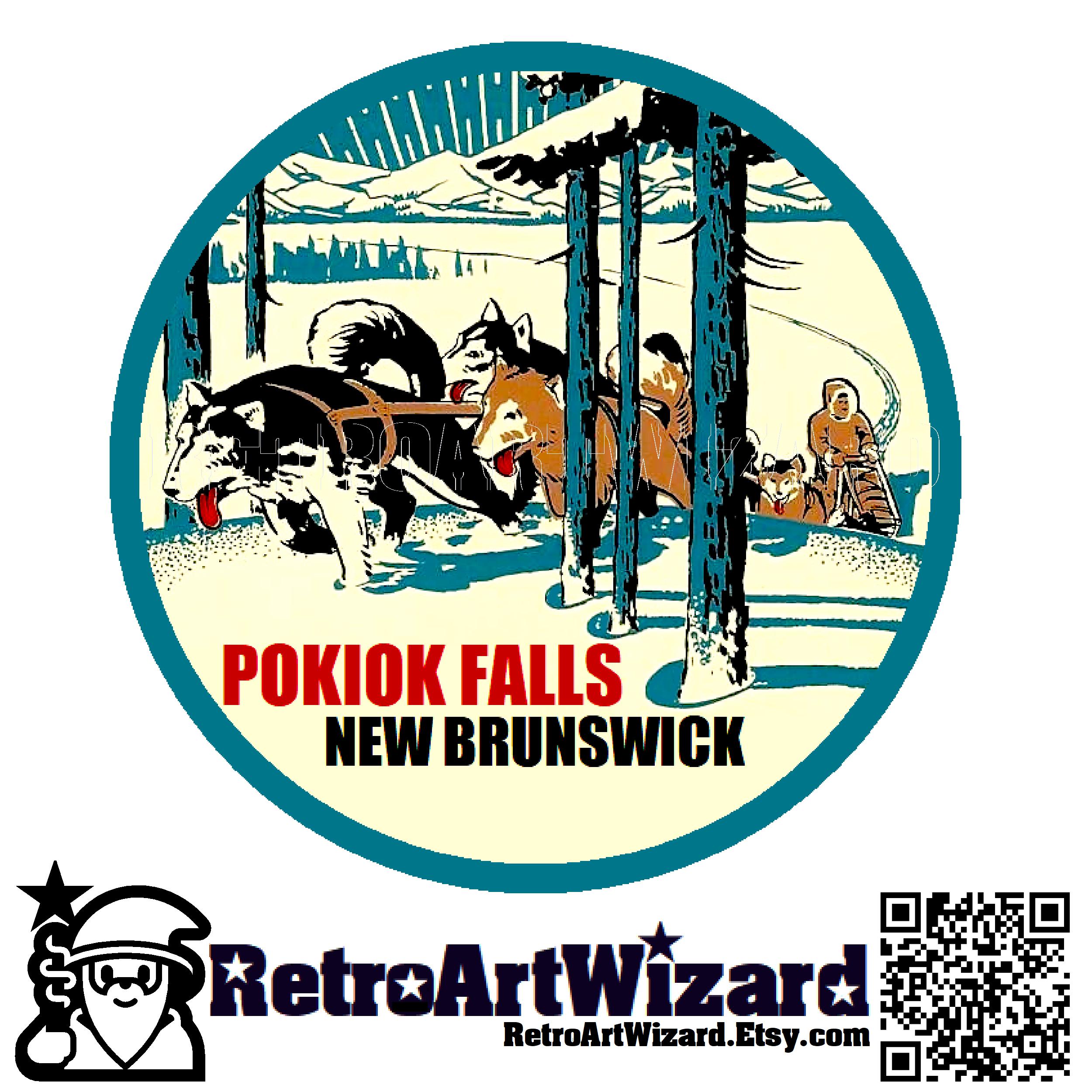 1950s NB Canada Canadian Huskies and Sled Pokiok Falls New Brunswick ...
