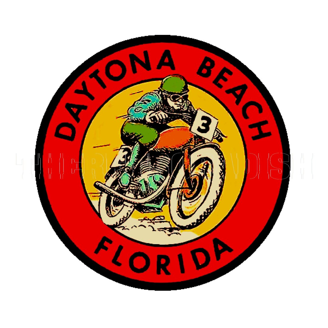 Sticker | 1950s Biker Florida Vintage Racing Motorbike Daytona Beach ...