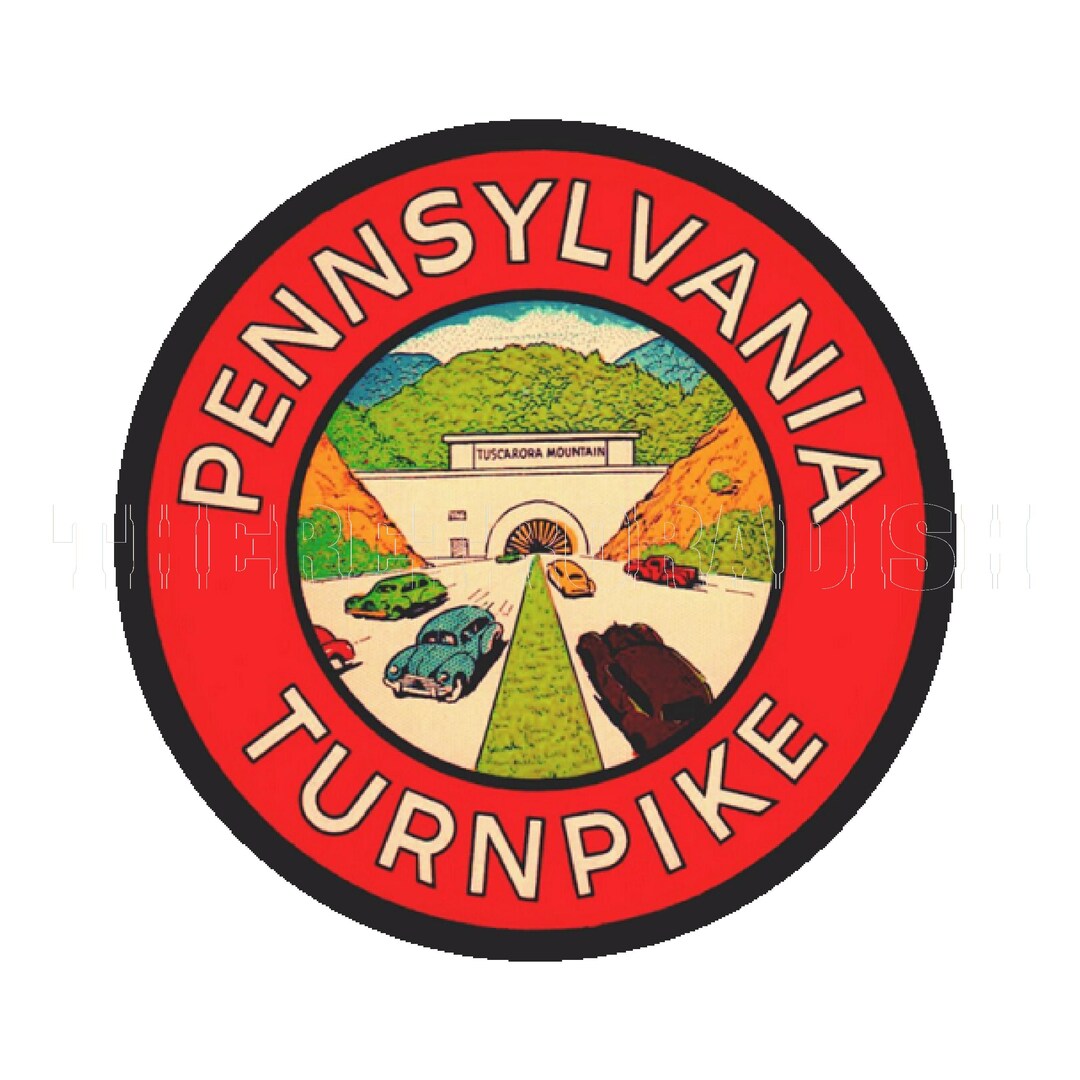 Sticker | 1950s Cars and Mountain Tunnel Tuscarora Mountain Turnpike ...