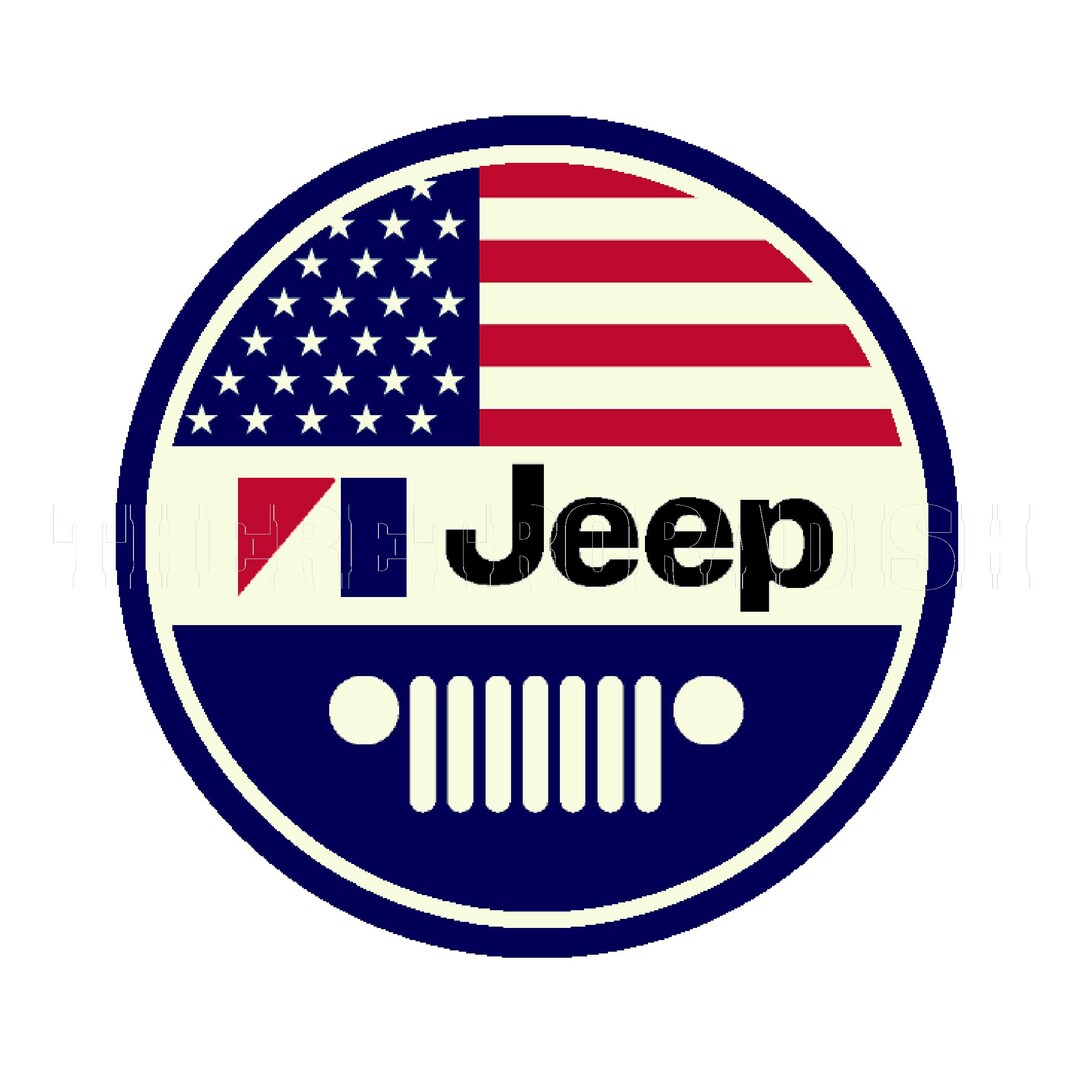 1970s United States Jeep Featuring American USA Flag, Jeep Grill and ...