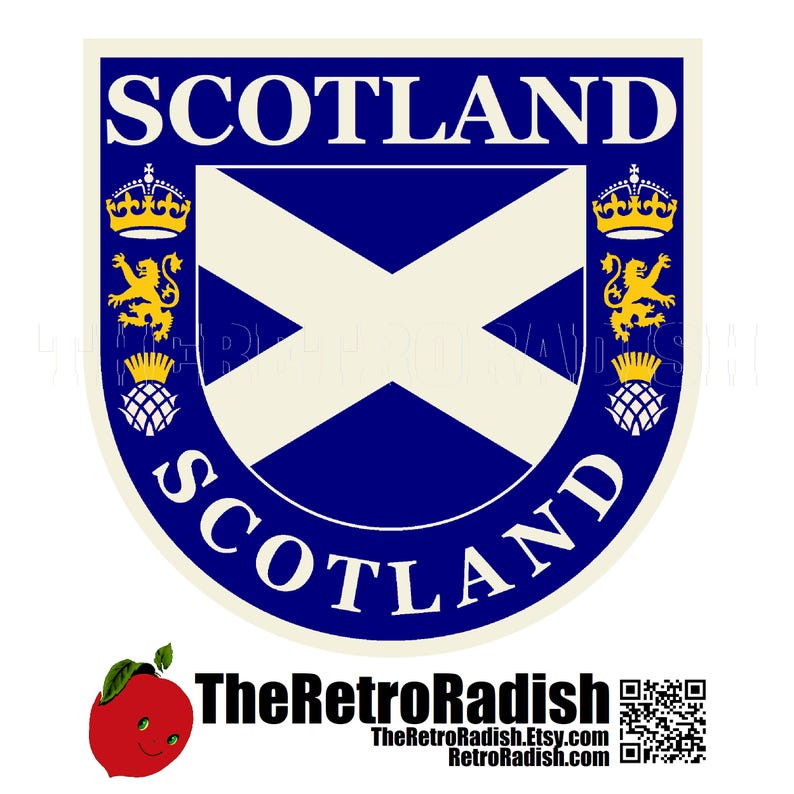 Sticker | 1970s British Scottish Heritage Scottish Flag Lions Thistles ...