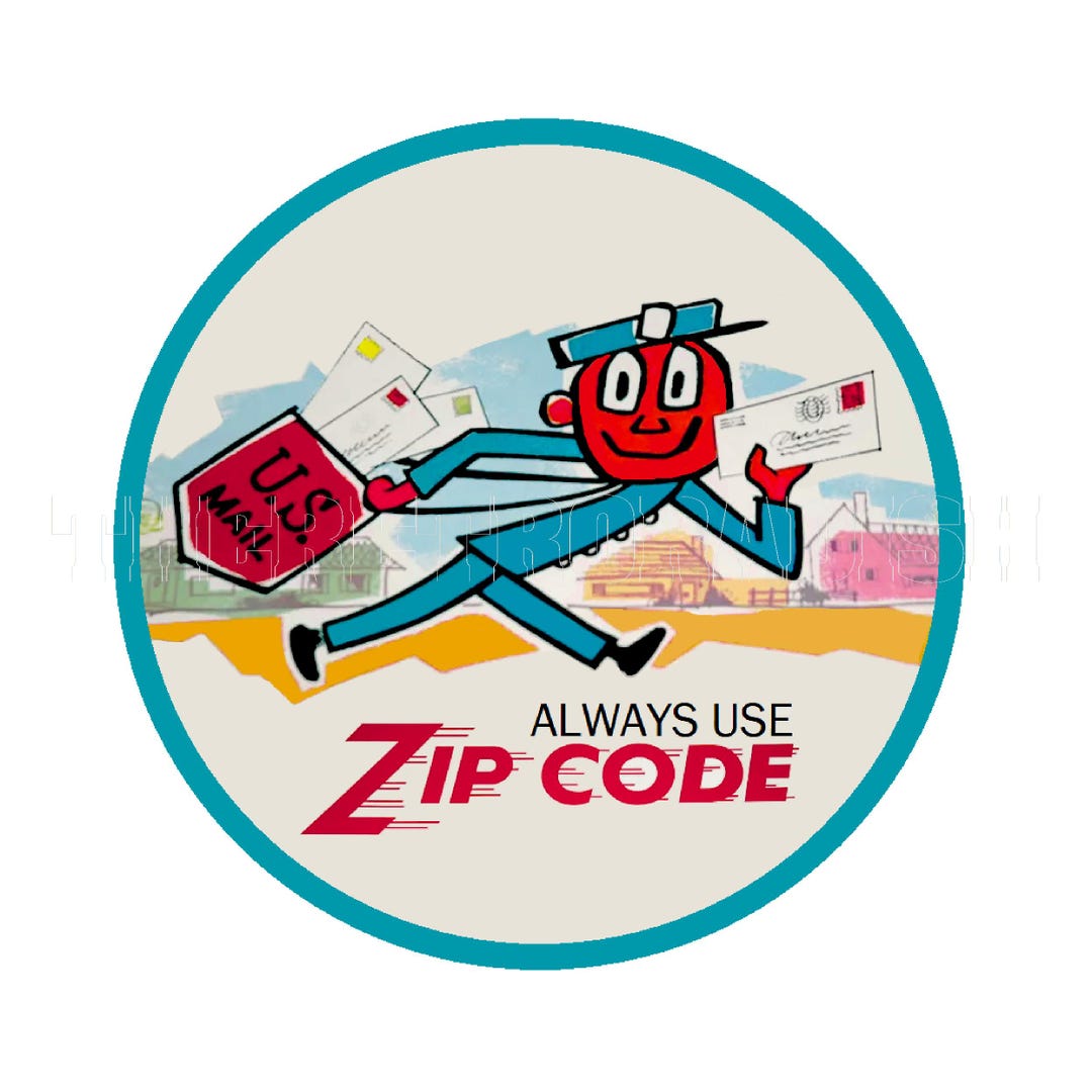 Sticker | 1970s USPS Always Use Zip Code Mr Zip Sticker Decal Label - Etsy
