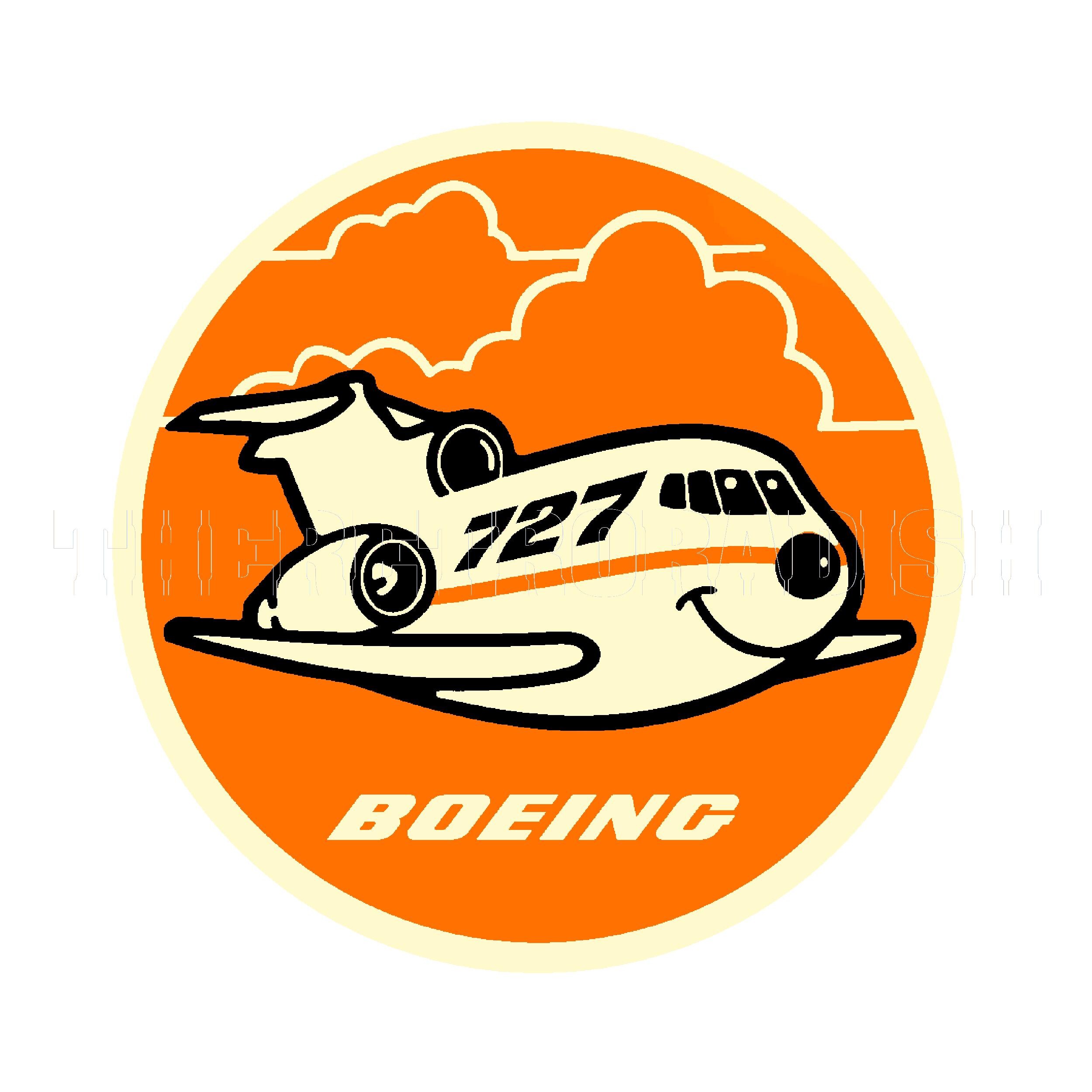 Sticker | 1980s Cartoon Smiling Jet Airplane Boeing 727 Sticker Decal ...