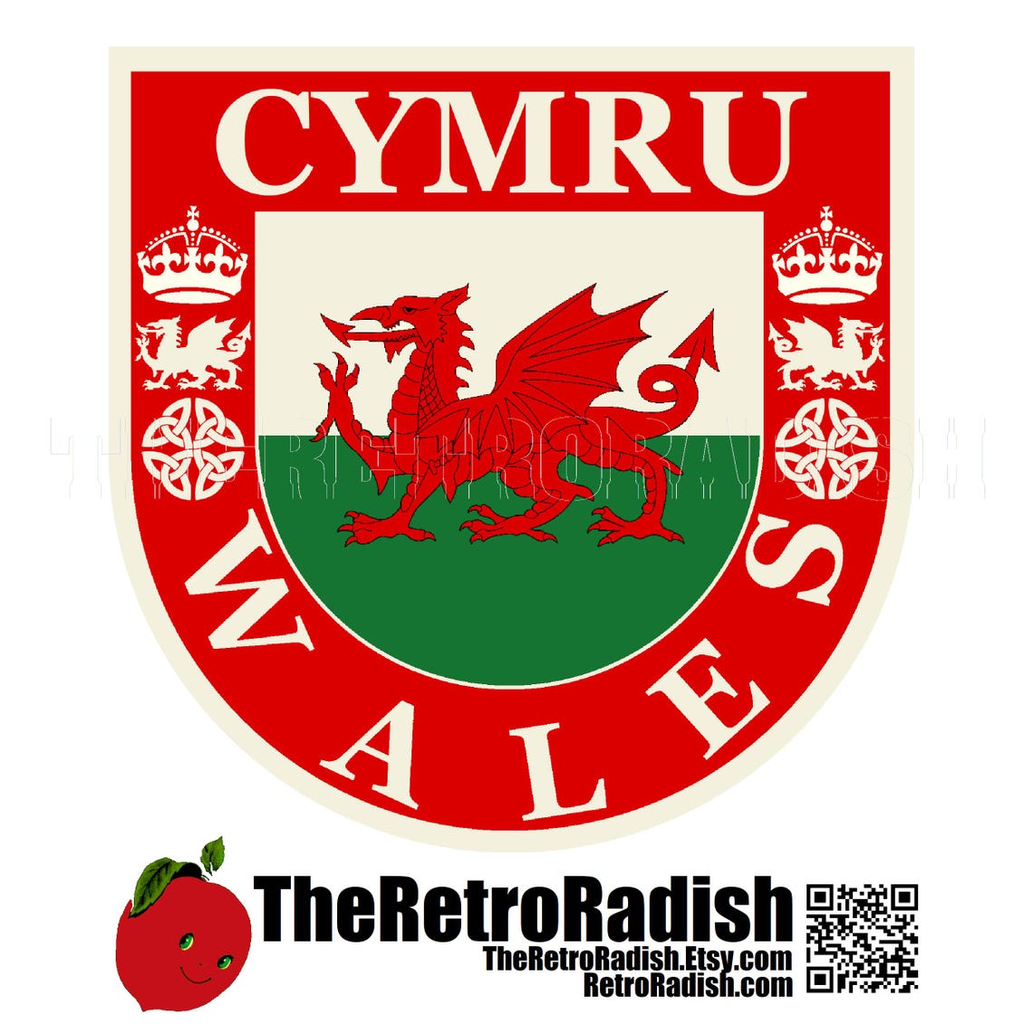 Sticker | 1970s British Welsh Heritage Welsh Flag Lions Dragons Celtic ...