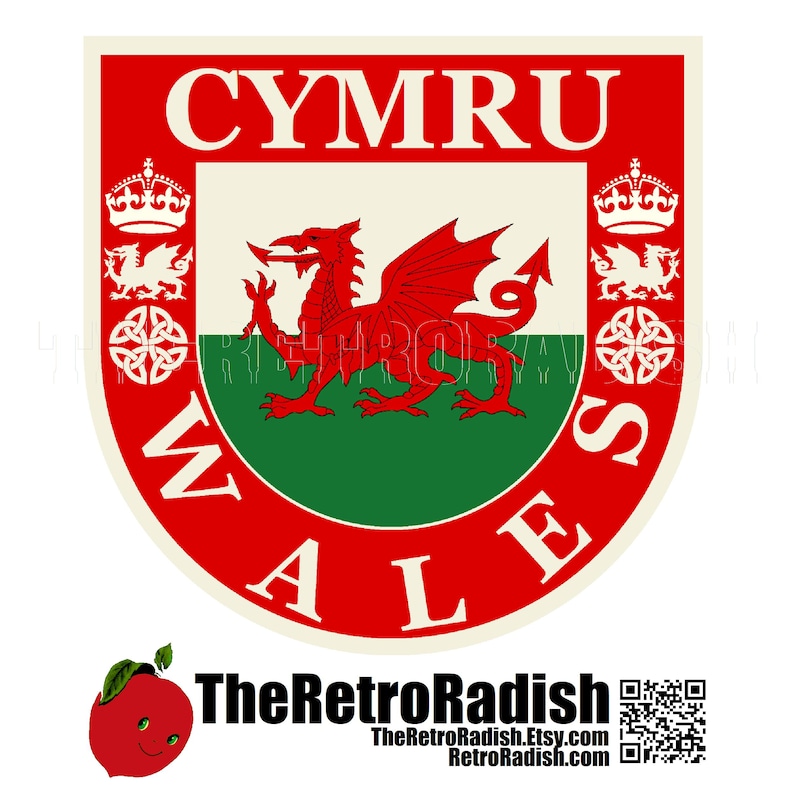 Sticker | 1970s British Welsh Heritage Welsh Flag Lions Dragons Celtic ...