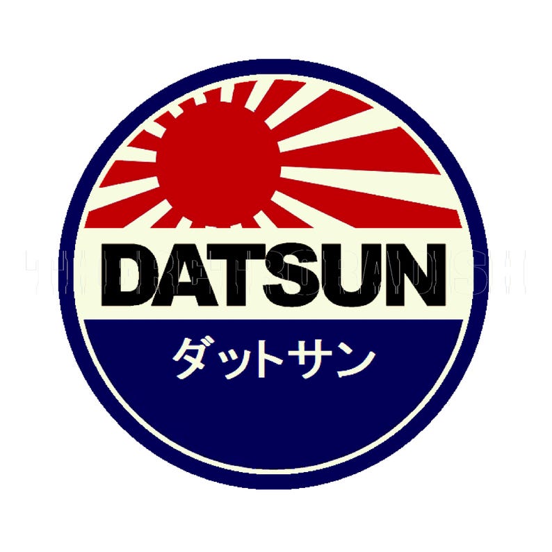 1970s Japan Datsun Motors Featuring Japanese Rising Sun Flag and Datsun ...