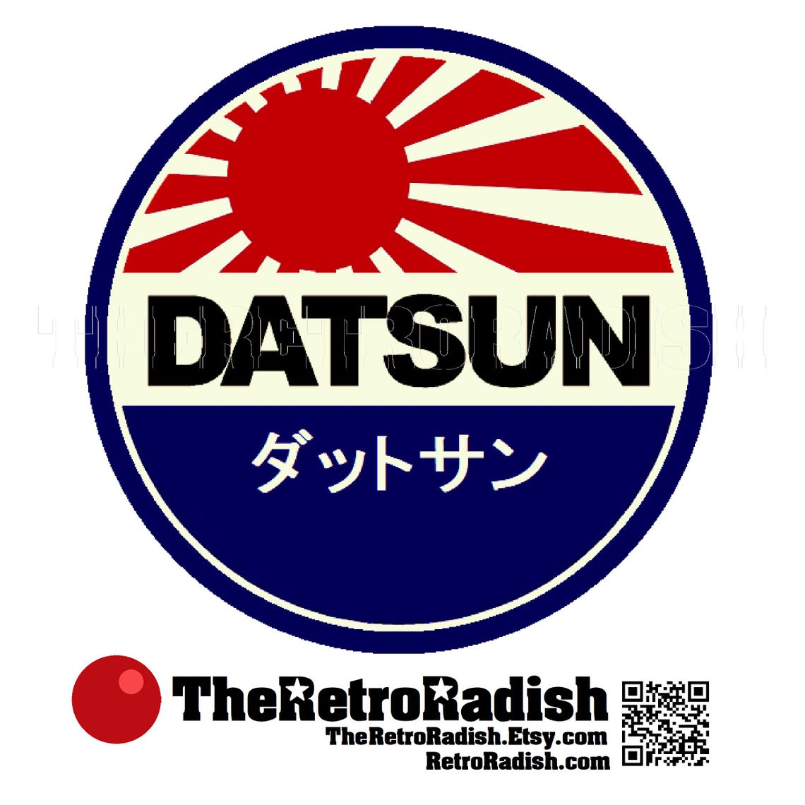 Sticker | 1970s Japan Datsun Motors Featuring Japanese Rising Sun Flag ...